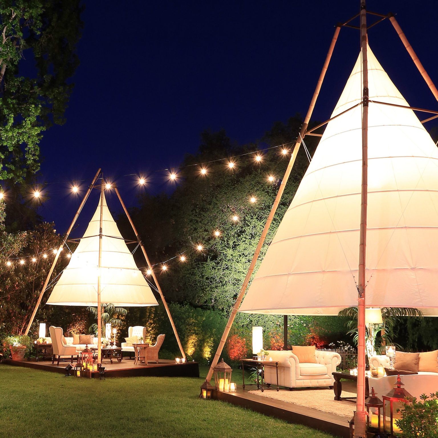 Tipis gigantes, sombra con estilo. • Alquiler de decoración para ...